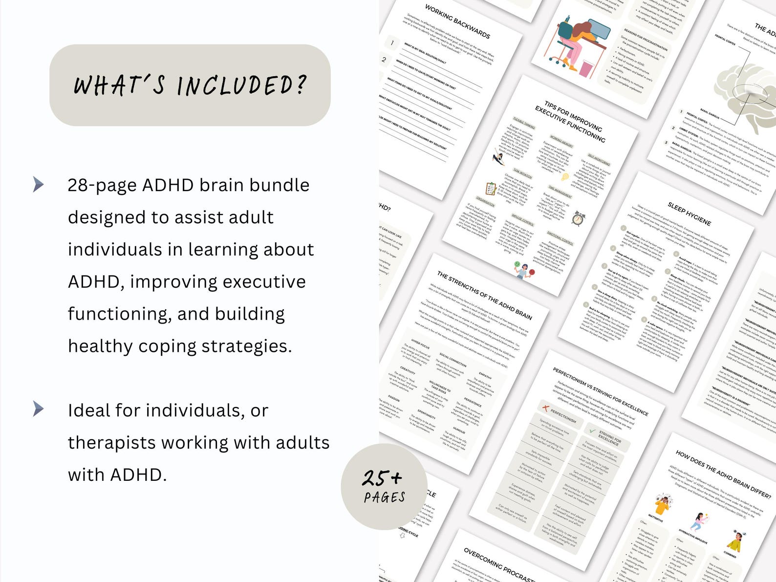 ADHD Late Diagnosis Worksheets, Managing ADHD for Adults ...