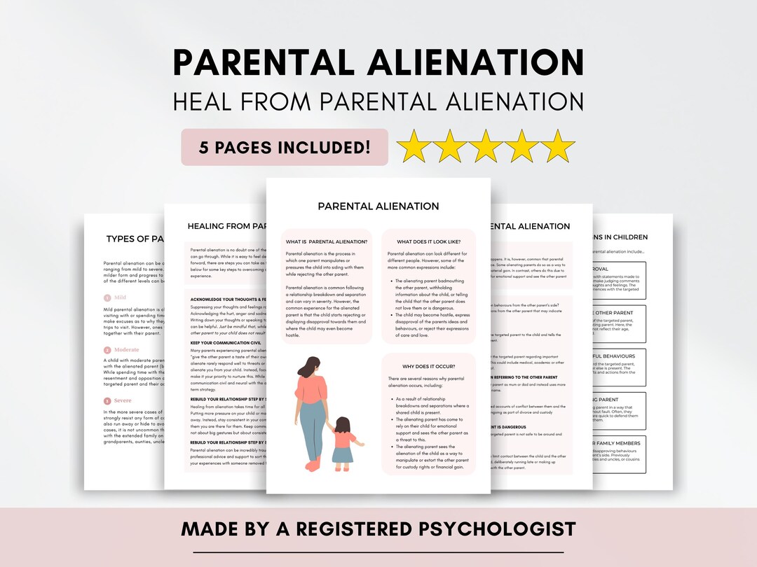 Parental Alienation Worksheets: Therapy & Divorce Resources (PDF ...