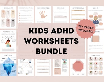 Kids ADHD Buddy, ADHD Worksheets for Kids Bundle Neurodivergent Kids ...