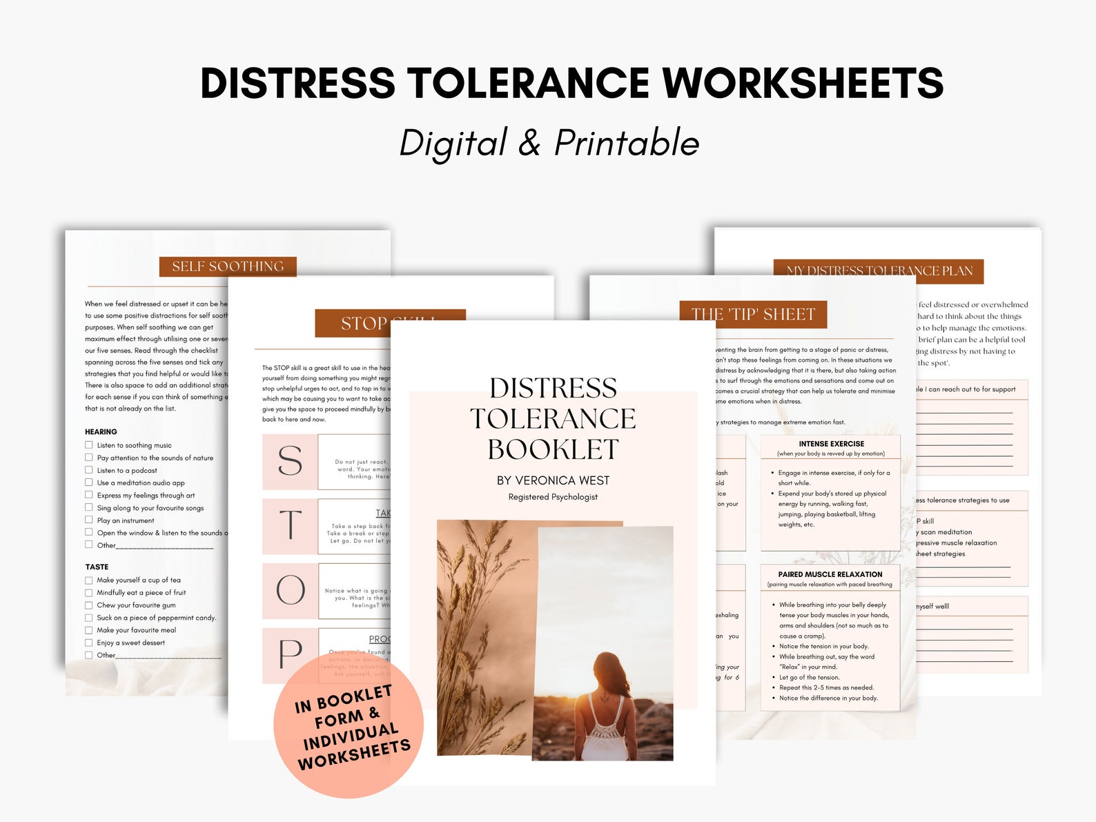 Distress Tolerance DBT Worksheets Bundle DBT Worksheets for Teens ...