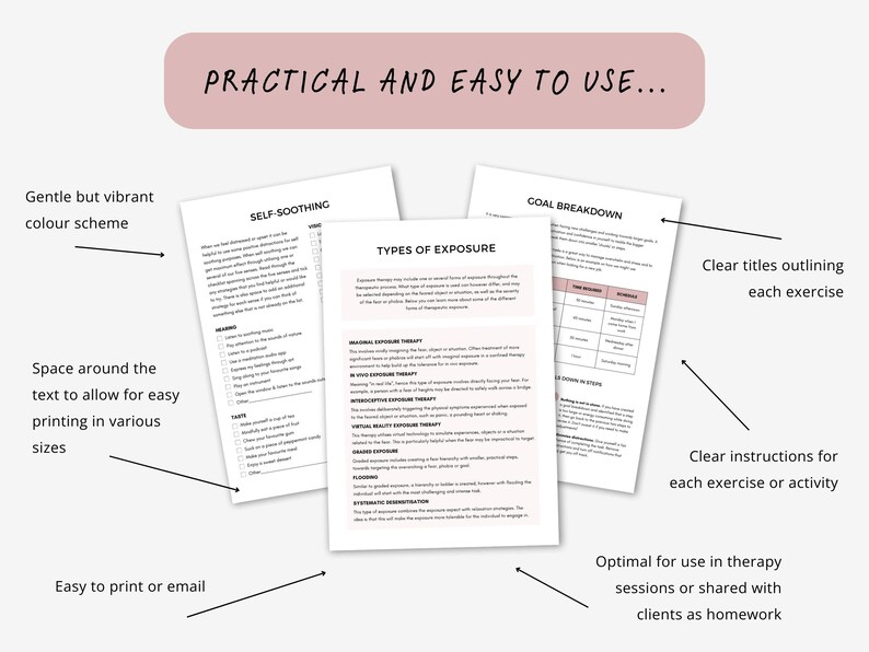Exposure Therapy Worksheets for Treating Anxiety, Fears and Phobias ...