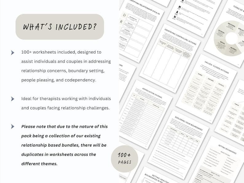 Relationship Worksheets Mega Bundle: Couples Therapy, Boundary Setting ...