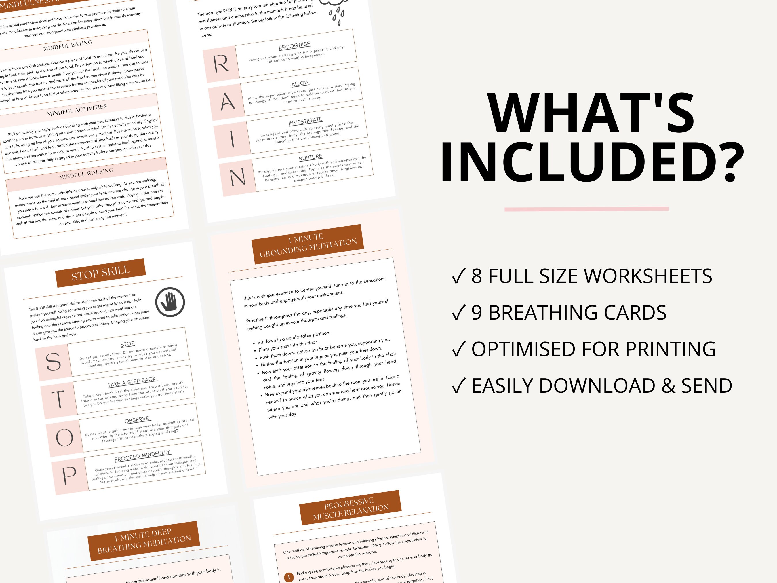 Mindfulness Worksheets for Adults and Teens Made by Psychologist ...