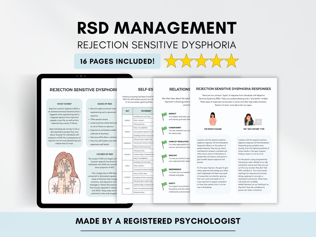 RSD Worksheets: Rejection Sensitivity, People Pleasing, Coping Skills ...