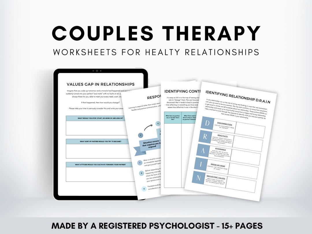 Couples Therapy Workbook for Healthy Relationships, Reacting Vs ...