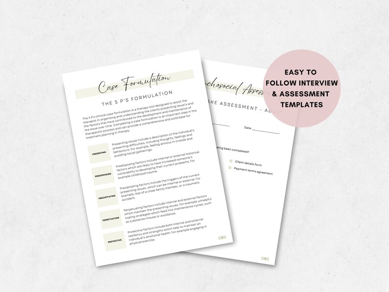 Therapy Intake Questionnaire, New Client Biopsychosocial Assessment ...
