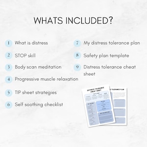 DBT Safety Plan Template Worksheets With Distress Tolerance Framework ...