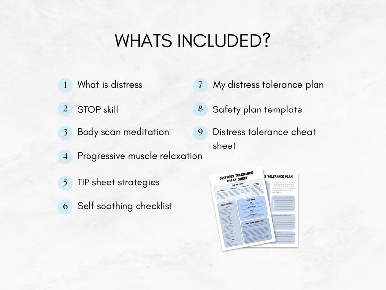 DBT Safety Plan Template Worksheets With Distress Tolerance Framework ...