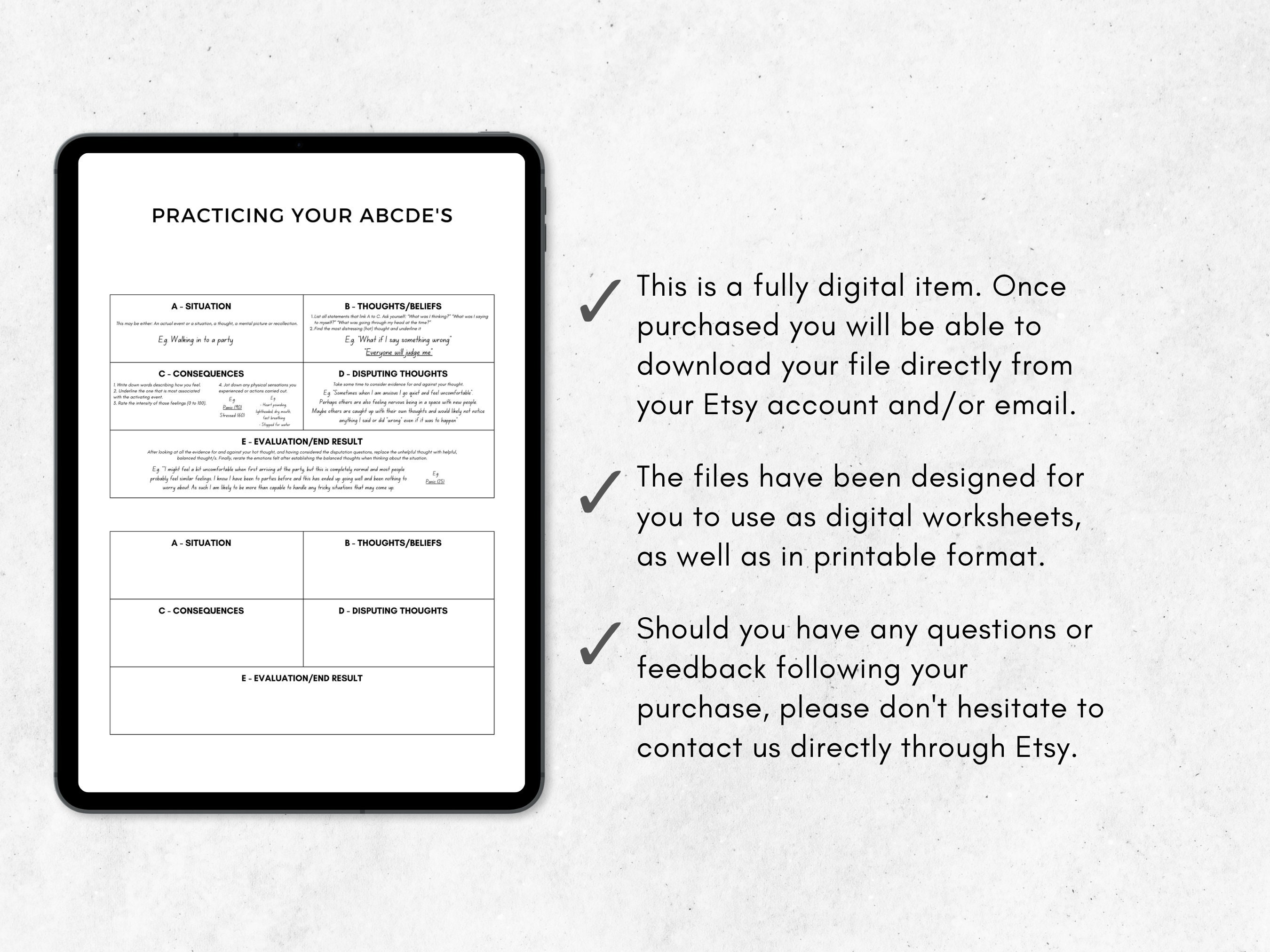 CBT Worksheets for ADHD, Executive Functioning for Adults, ADHD Late ...