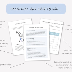 Radical Acceptance DBT Education Worksheets, Dialectical Behavior ...