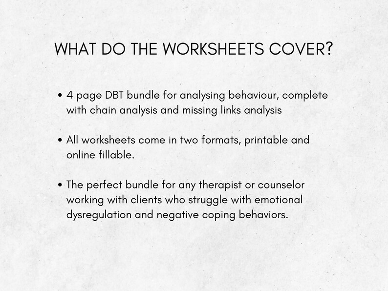 Dbt Chain Analysis Worksheets Therapist Resource For Analyzing And