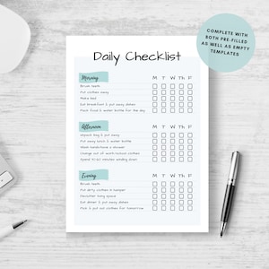 ADHD Chore Chart and Checklist Bundle, ADHD Symptoms, Executive ...