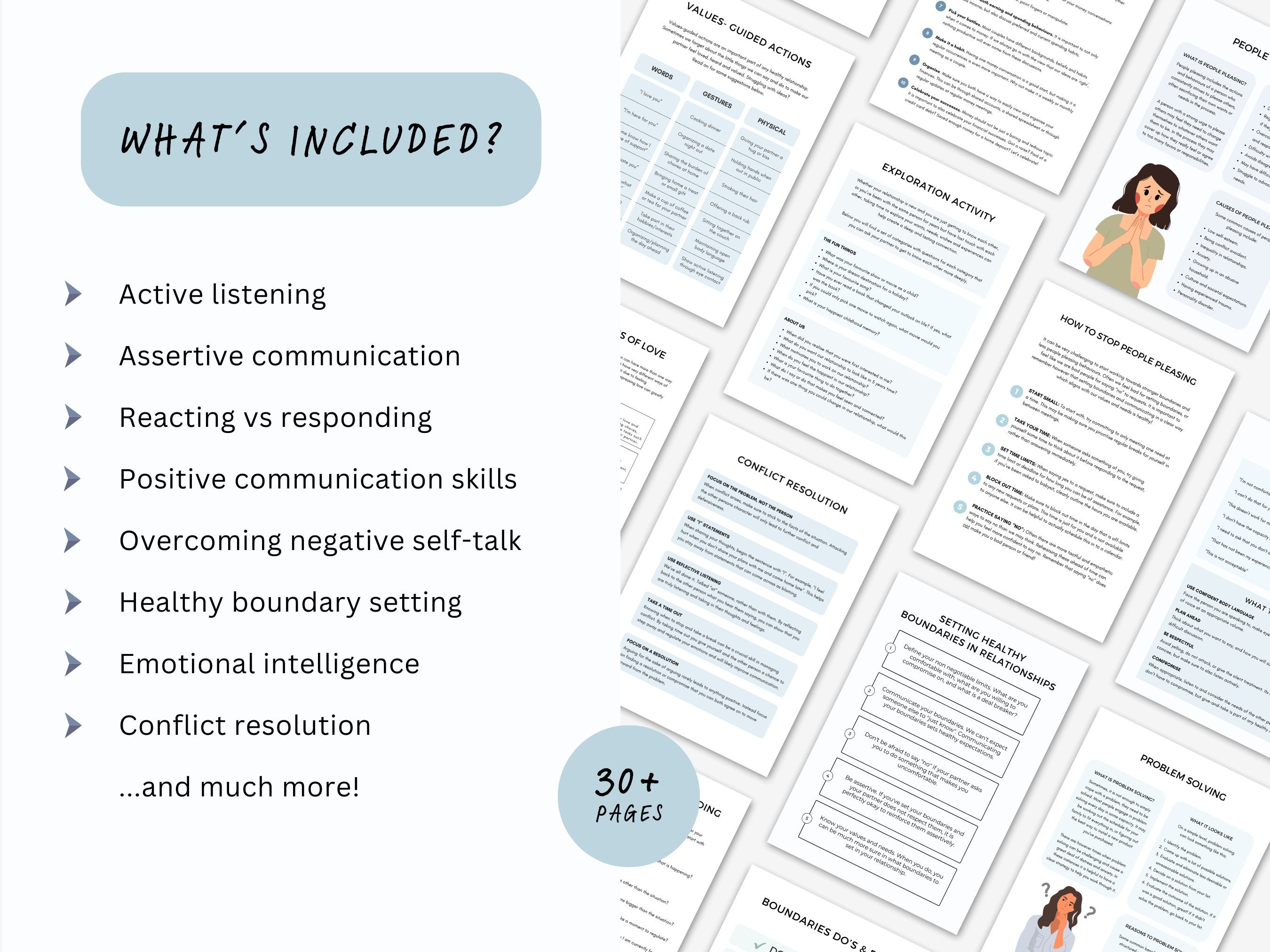 Communication Skills Worksheets for Assertive Communication, Boundary ...