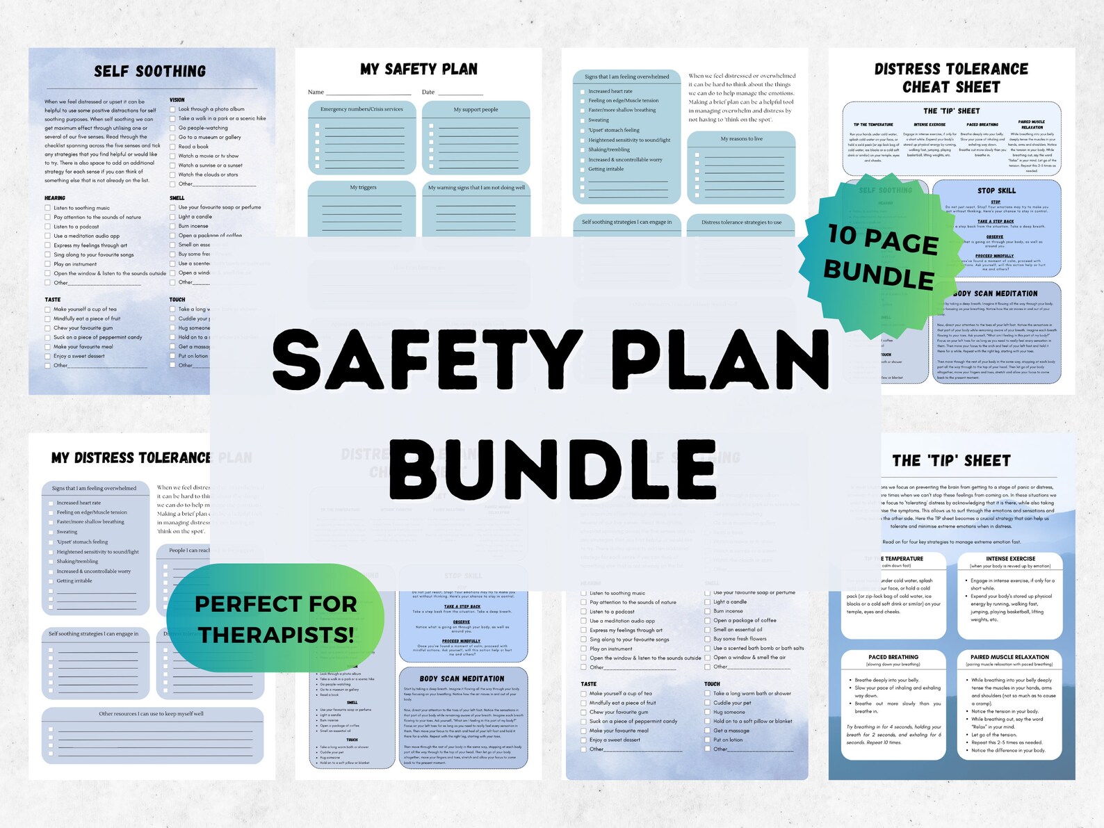 Fillable Safety Plan Worksheets for Psychologist & Counsellor ...