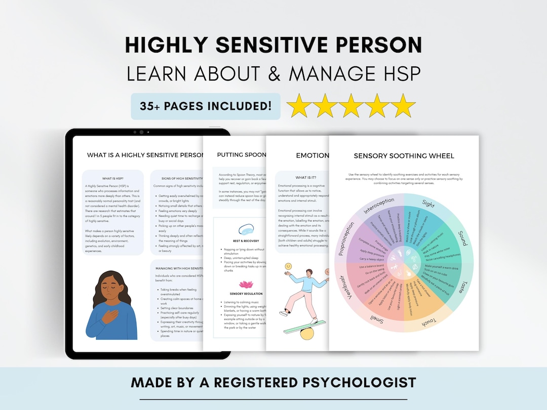 HSP Worksheet Bundle: Sensory & Emotional Regulation, Energy Mapping ...