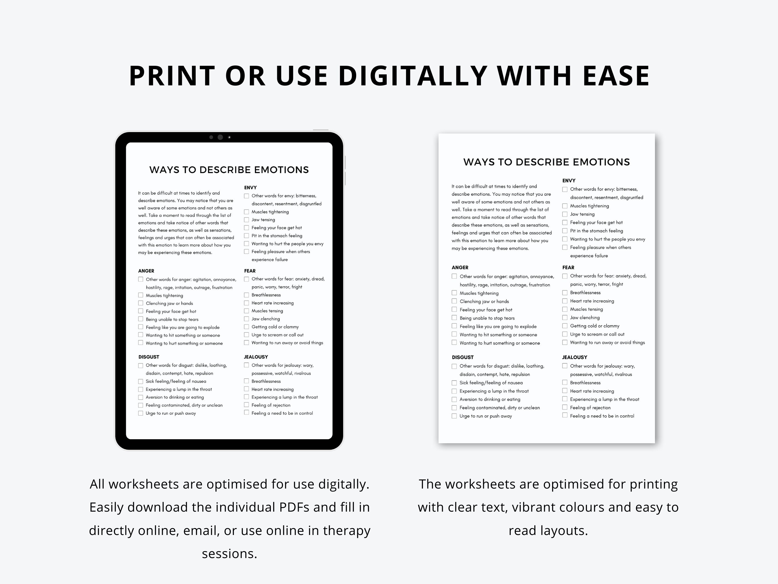 Wheel Of Emotions Worksheet Bundle Emotional Regulation Digital
