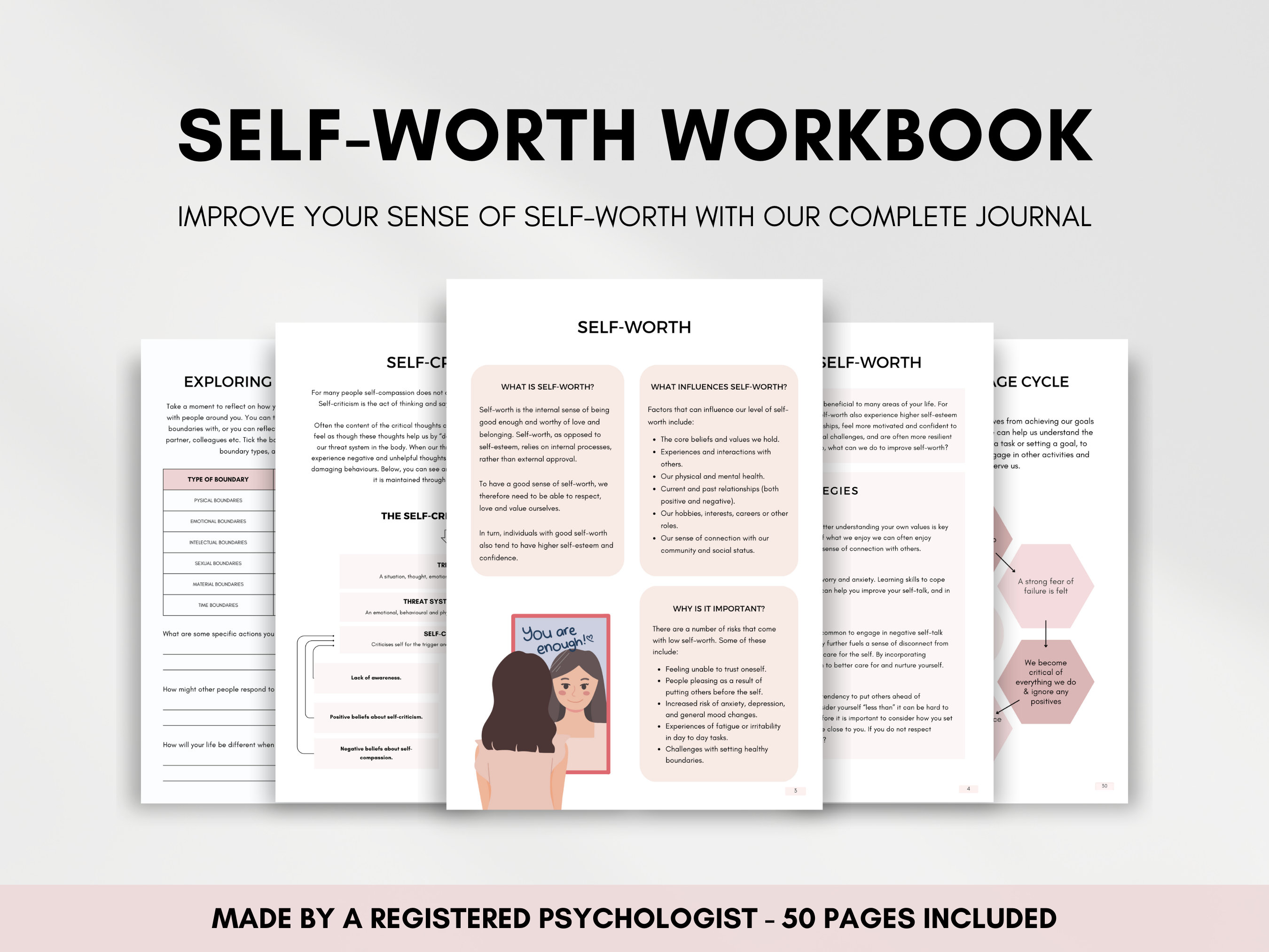 Self Worth Workbook for Improving Self Esteem and Self Worth ...