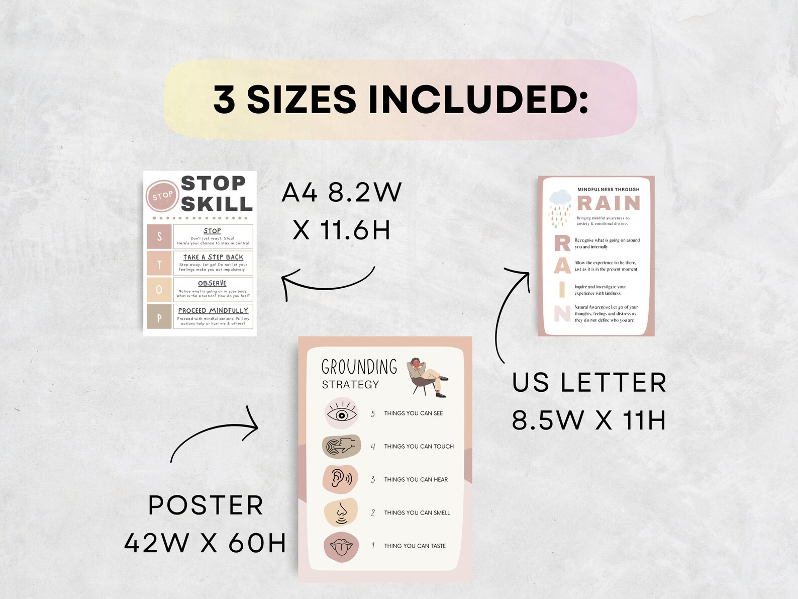 Grounding Poster Bundle Grounding Exercise Printable Grounding ...