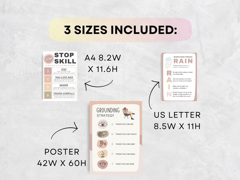Grounding Poster Bundle Grounding Exercise Printable Grounding ...