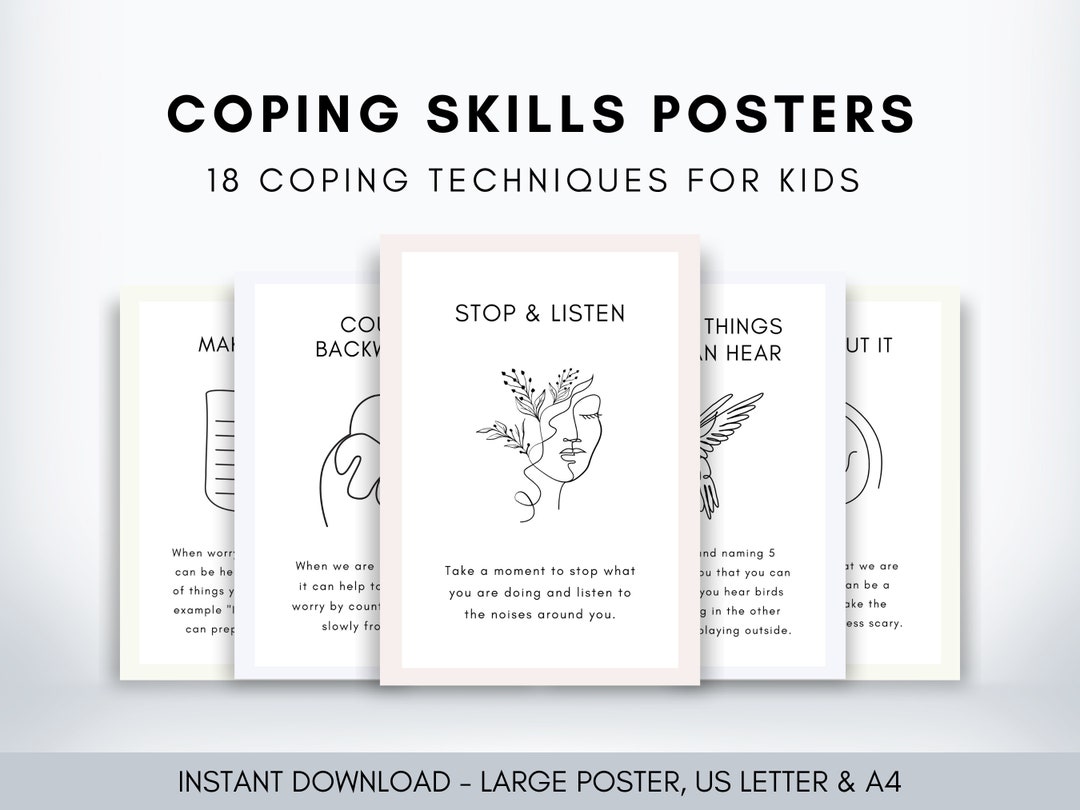 Coping Skill Posters for Kids, Anxiety for Teens, Mindfulness for ...