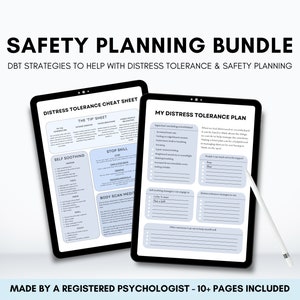 DBT Safety Plan Template Bundle: Distress Tolerance Worksheets (PDF) - Etsy