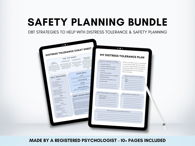 Safety Plan Template Bundle for Mental Health Management, Positive ...