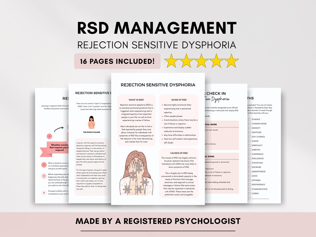 RSD Management Guide: Self-esteem & People Pleasing Worksheets (digital ...