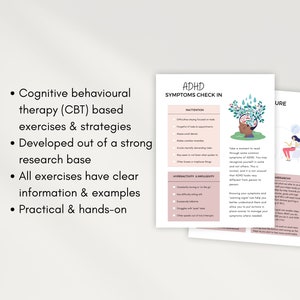 CBT for ADHD Worksheets: Executive Functioning, Teens & Adults ...