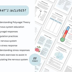 Nervous System Regulation Worksheets: Polyvagal Theory, Somatic ...