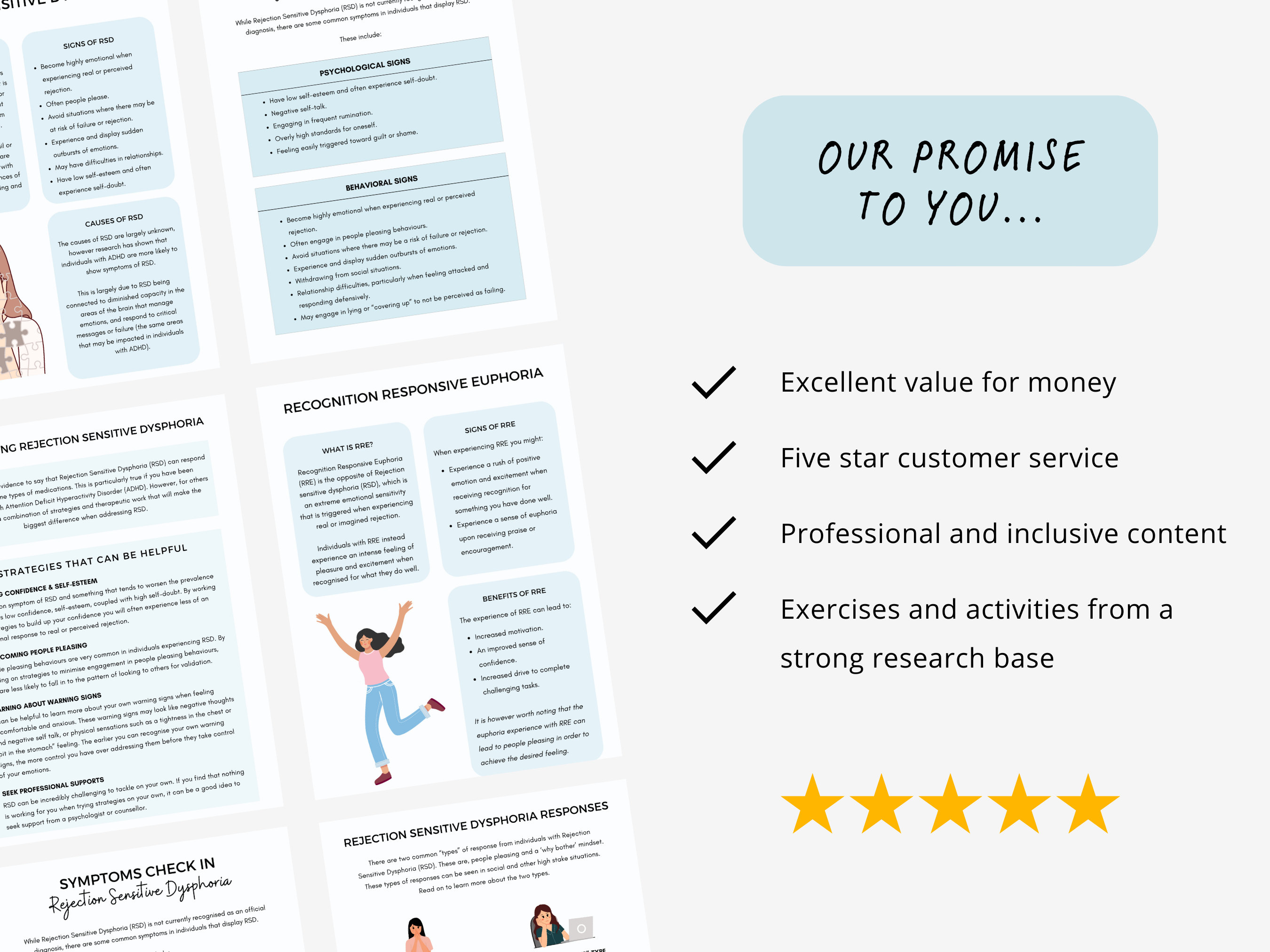 RSD Worksheet Bundle: Rejection Sensitive Dysphoria, Therapist Resource ...