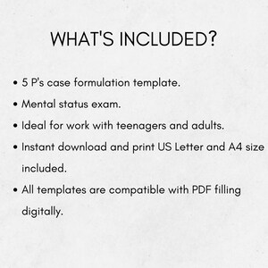 Therapist Intake Form Bundle: Mental Health Assessment, 5 P's Case ...