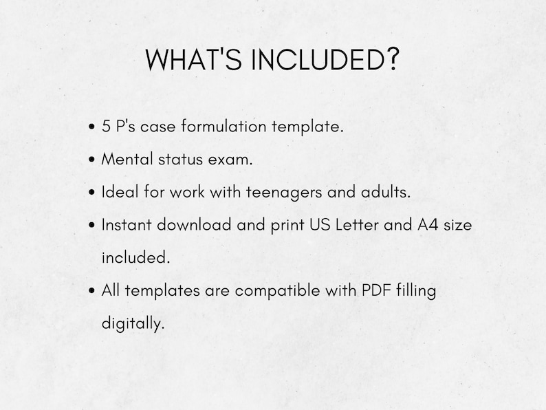 Therapist Intake Form Bundle: Mental Health Assessment, 5 P's Case ...