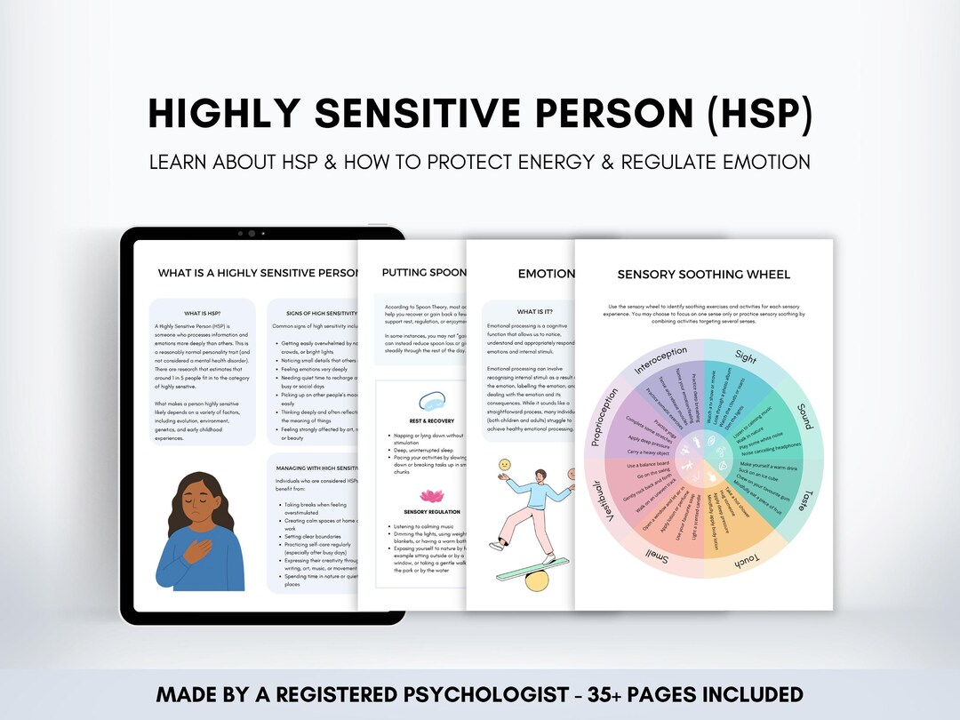 HSP Worksheet Bundle: Sensory & Emotional Regulation, Energy Mapping ...
