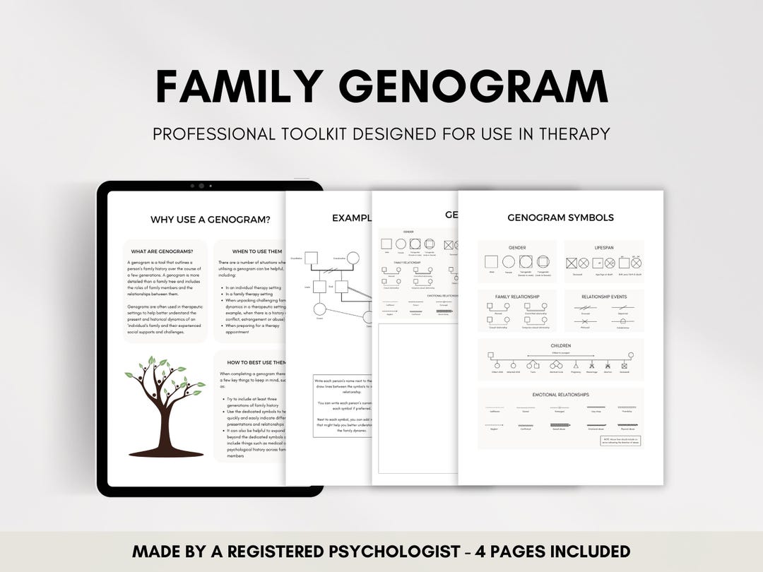 Family Genogram Template: Therapy & Mental Health Handouts - Etsy