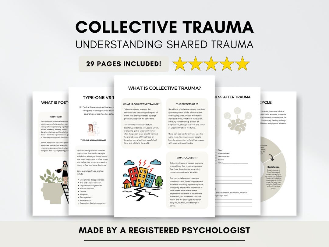 Collective Trauma Therapy Worksheets for Managing the Stress Response ...