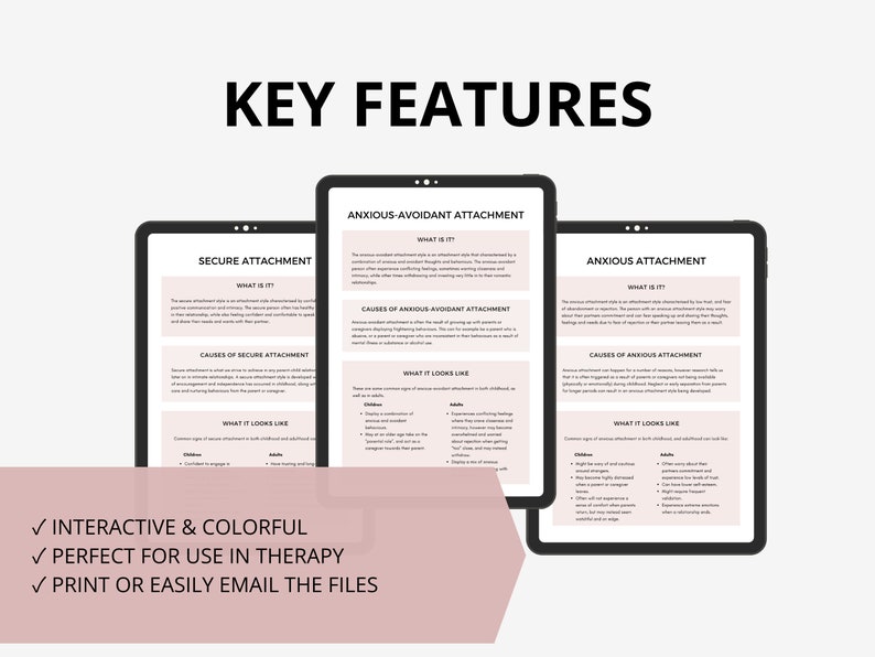 Attachment Styles Worksheet Bundle for Understanding Types of ...