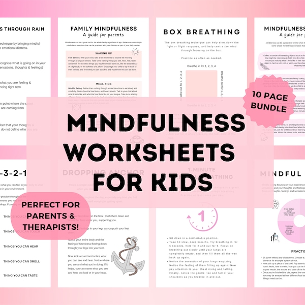 Kids Breathing Worksheets - Etsy