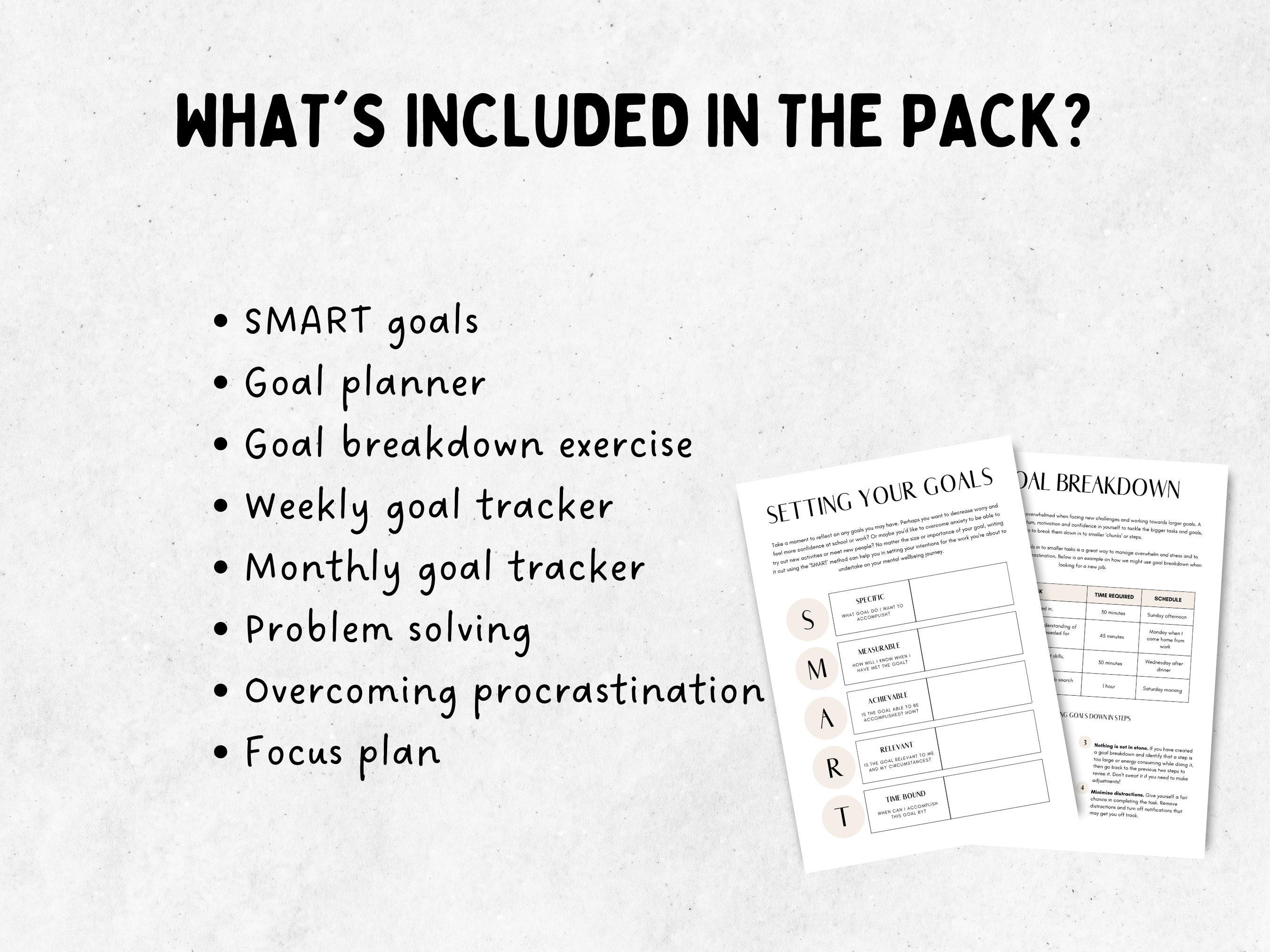 SMART Goal Template Bundle Smart Goal Worksheets Goal Setting Goal ...