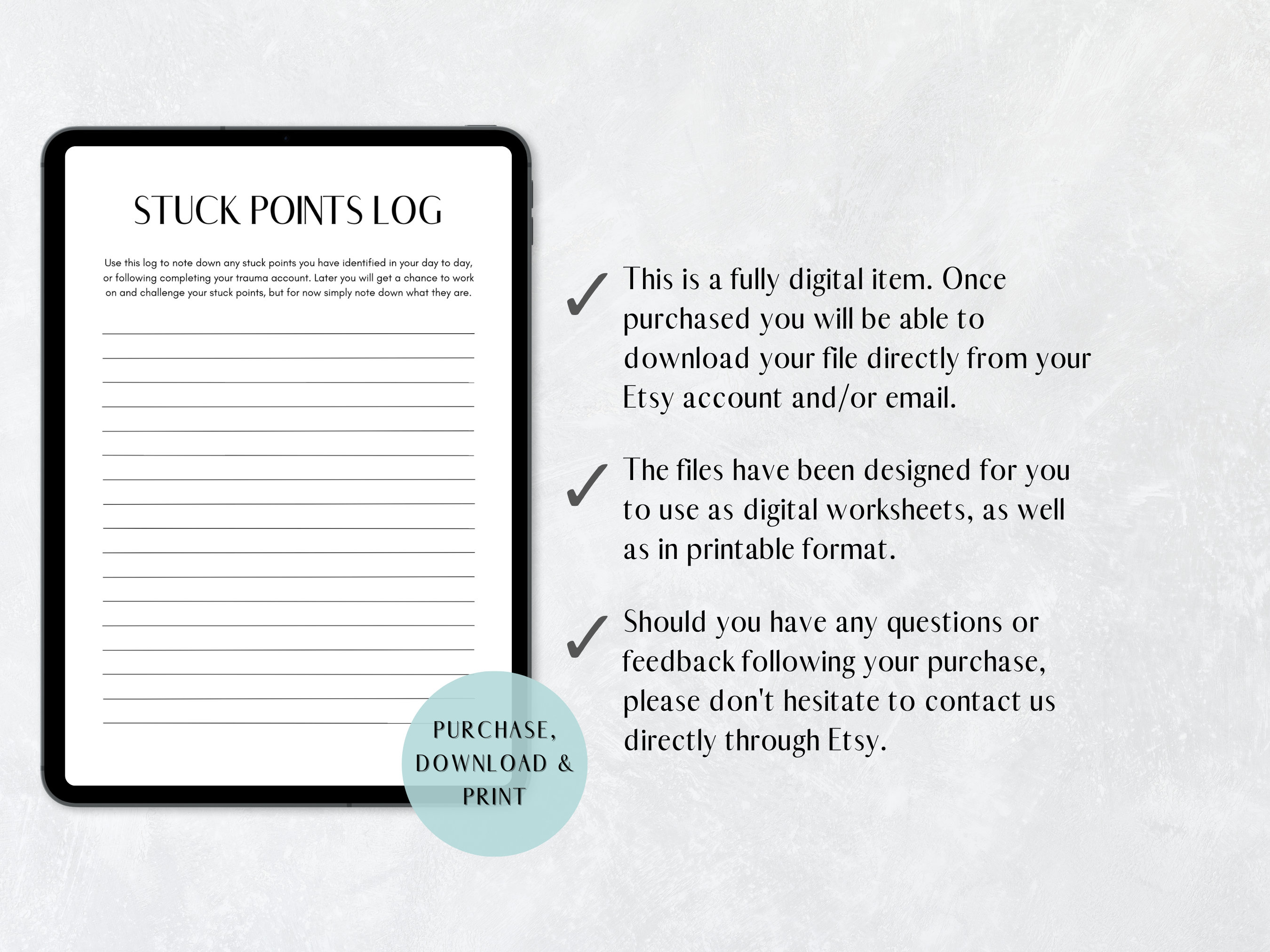 Stuck Points Therapy Worksheets Bundle CPT Therapy CBT Worksheets for ...