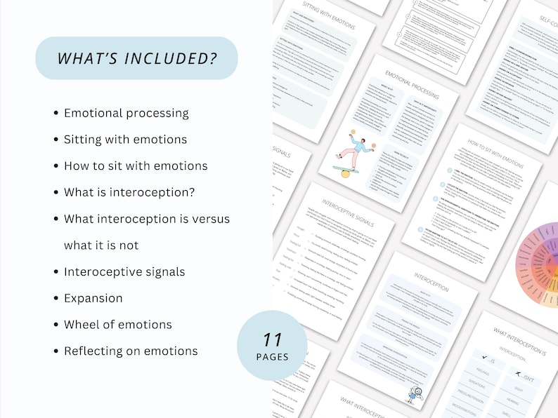 Emotional Processing Worksheets With Interoception & Wheel of Emotions ...
