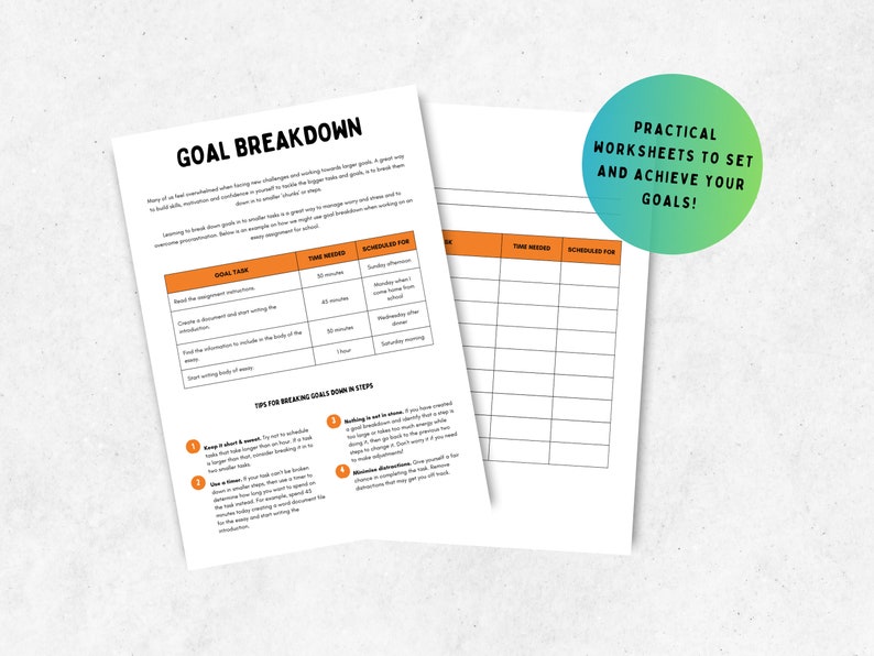 Kids & Teens Goal Setting Worksheets: SMART Goals Planner (printable ...