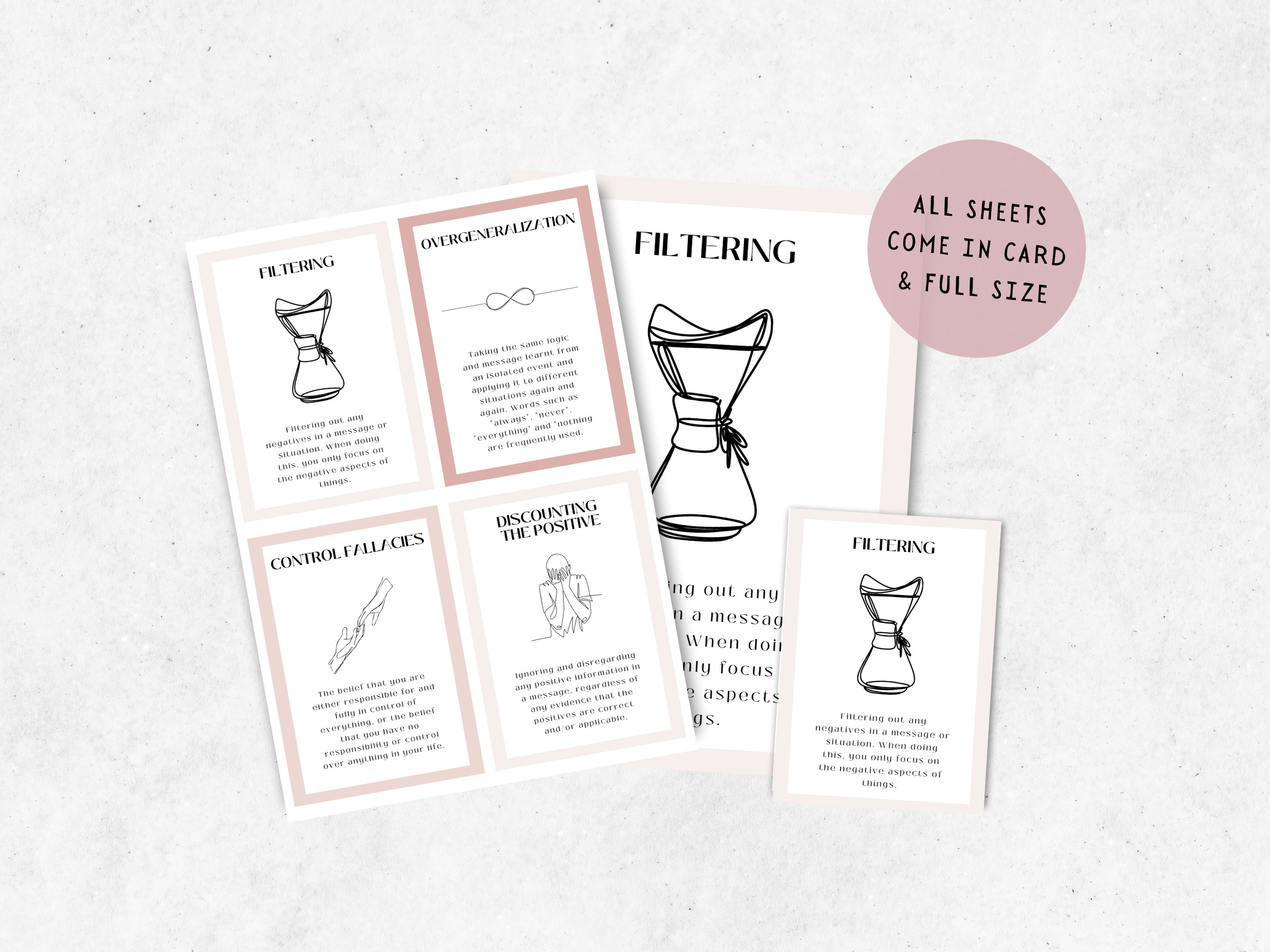 CBT Coping Skills Cards Thought Balancing Bundle Therapy Coping Cards ...