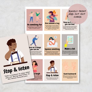 Kids Coping Cards & Breathing Cards Bundle Anxiety Coping - Etsy