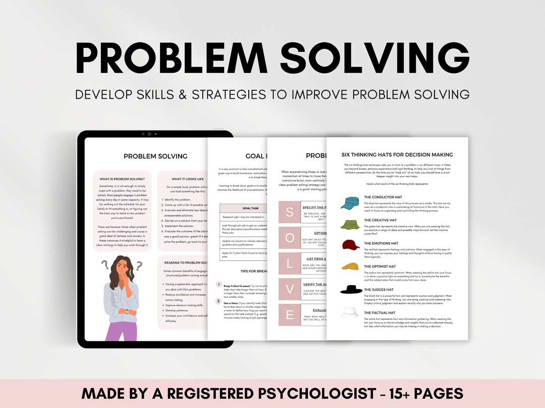 Problem Solving Skills Worksheets: Coping, Reframing, Goal Setting ...