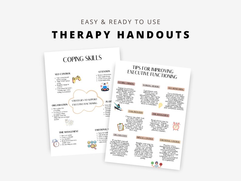 Executive Functioning & Coping Skills Worksheets for Teens and Adults ...