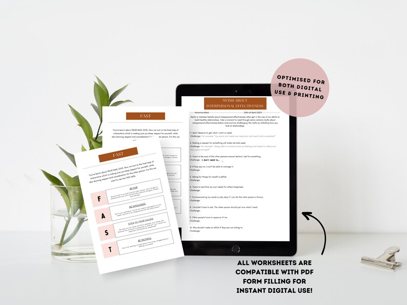 DBT Communication Skills Worksheets With Interpersonal Effectiveness ...