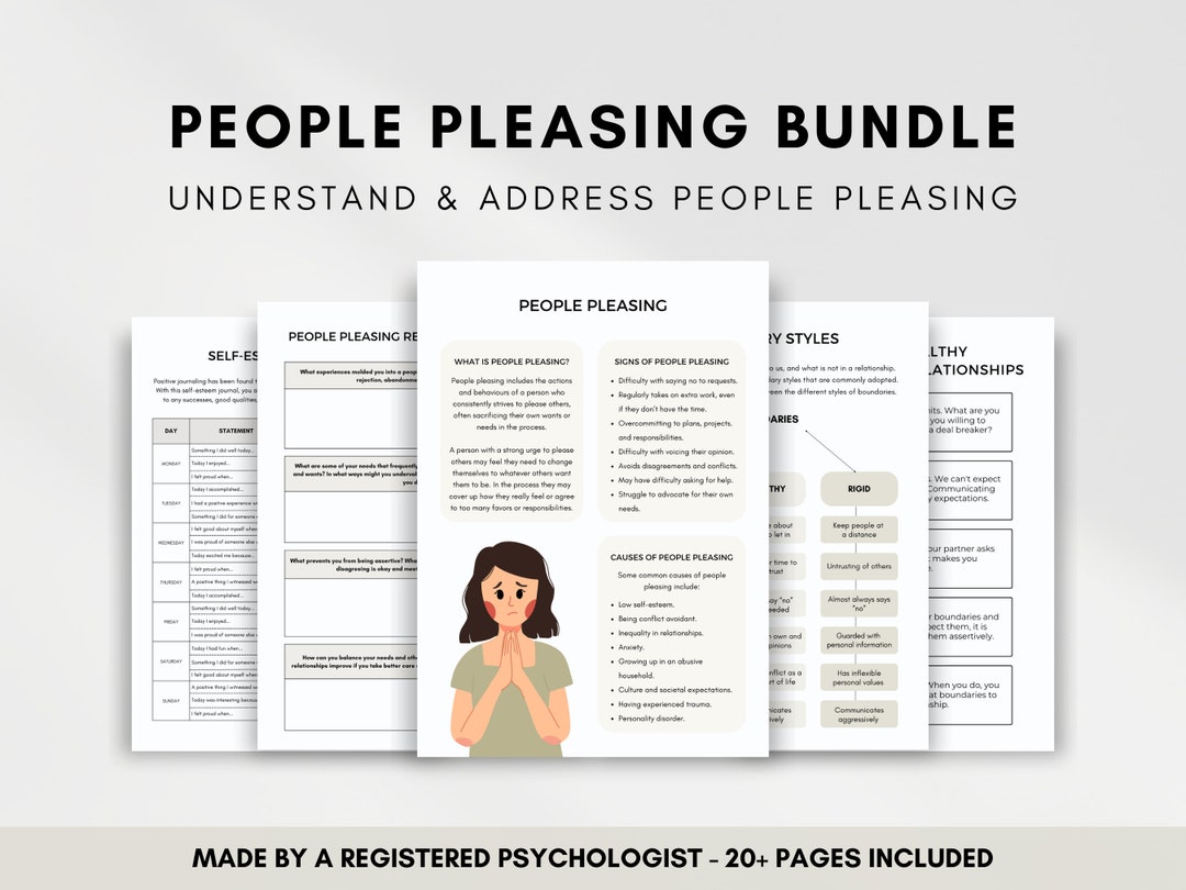 People Pleasing Worksheets for Boundary Setting and Self Belief, Reduce ...