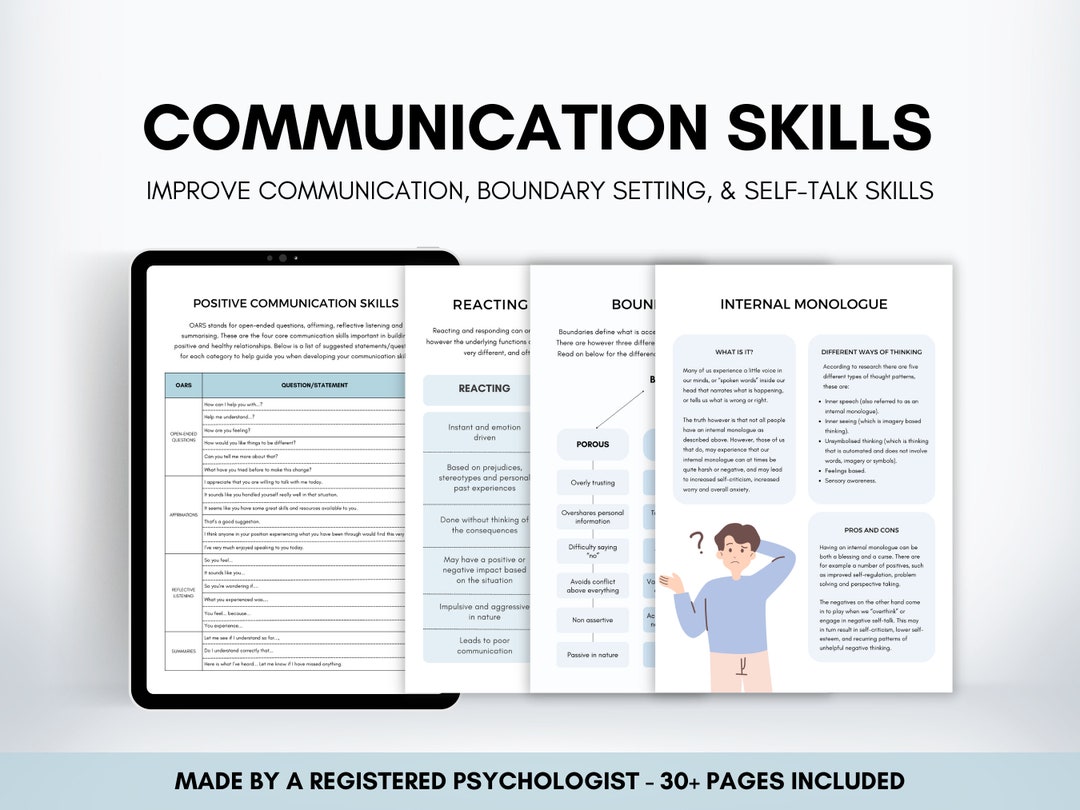 Communication Skills Worksheets for Assertive Communication, Boundary ...