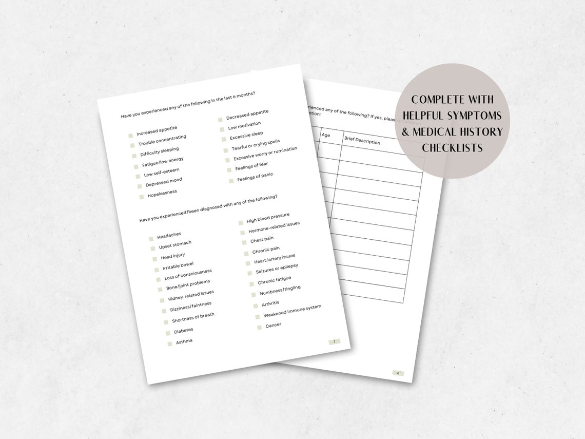 Therapy Intake Form Bundle, New Client Questionnaire, Psychotherapy ...