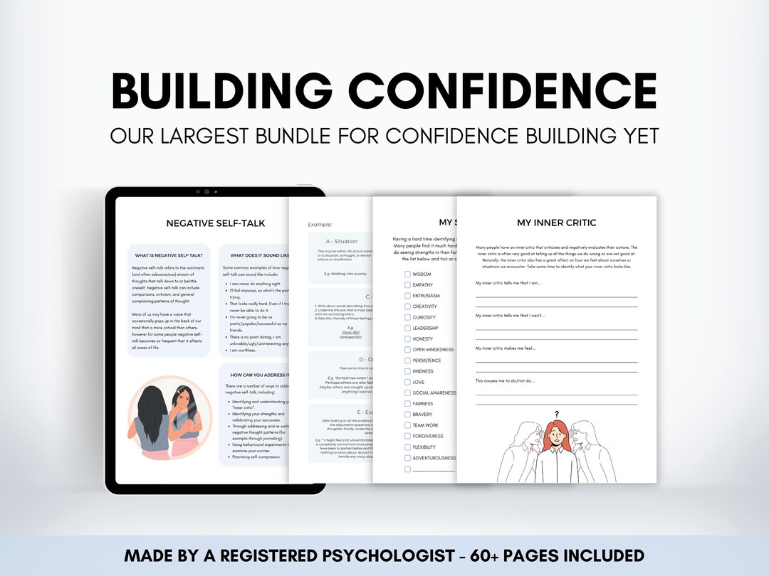 Confidence Building Worksheets for Improving Self-esteem, Self-belief ...